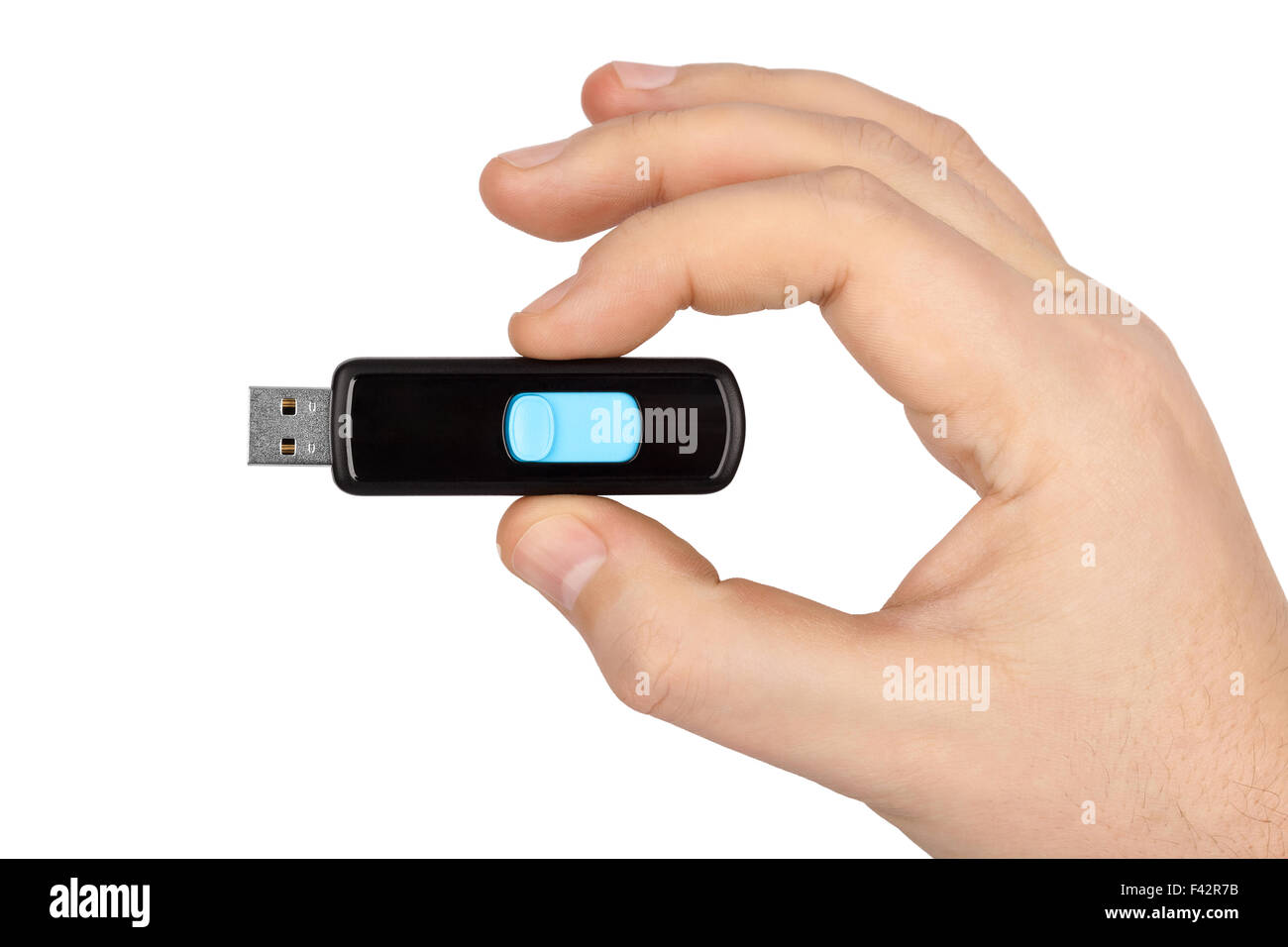 Flash usb memory drive in hand Stock Photo - Alamy
