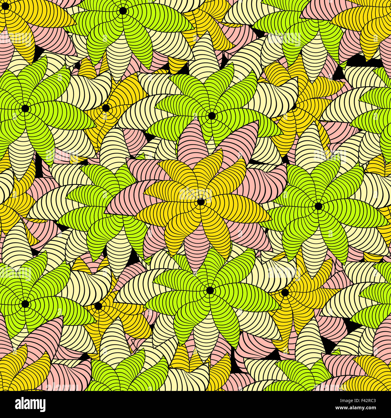 Seamless color pattern with flowers Stock Photo - Alamy