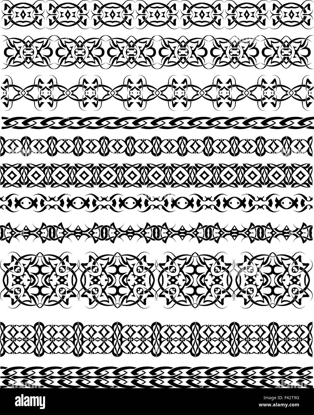 Tattoo Tribal Borders Vector Art Stock Vector Image & Art - Alamy