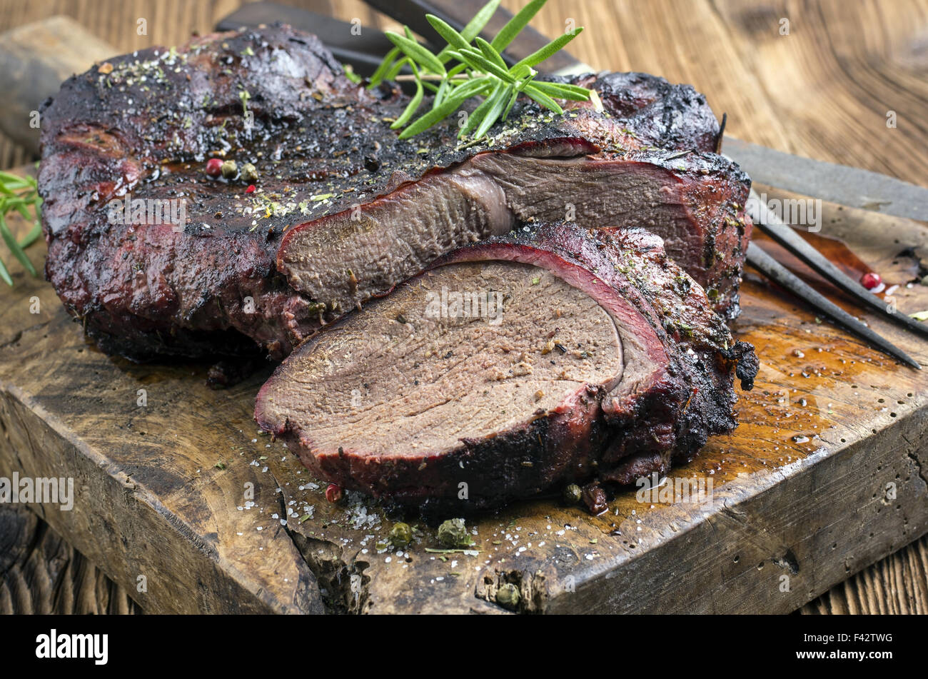 grilled venison meat Stock Photo - Alamy