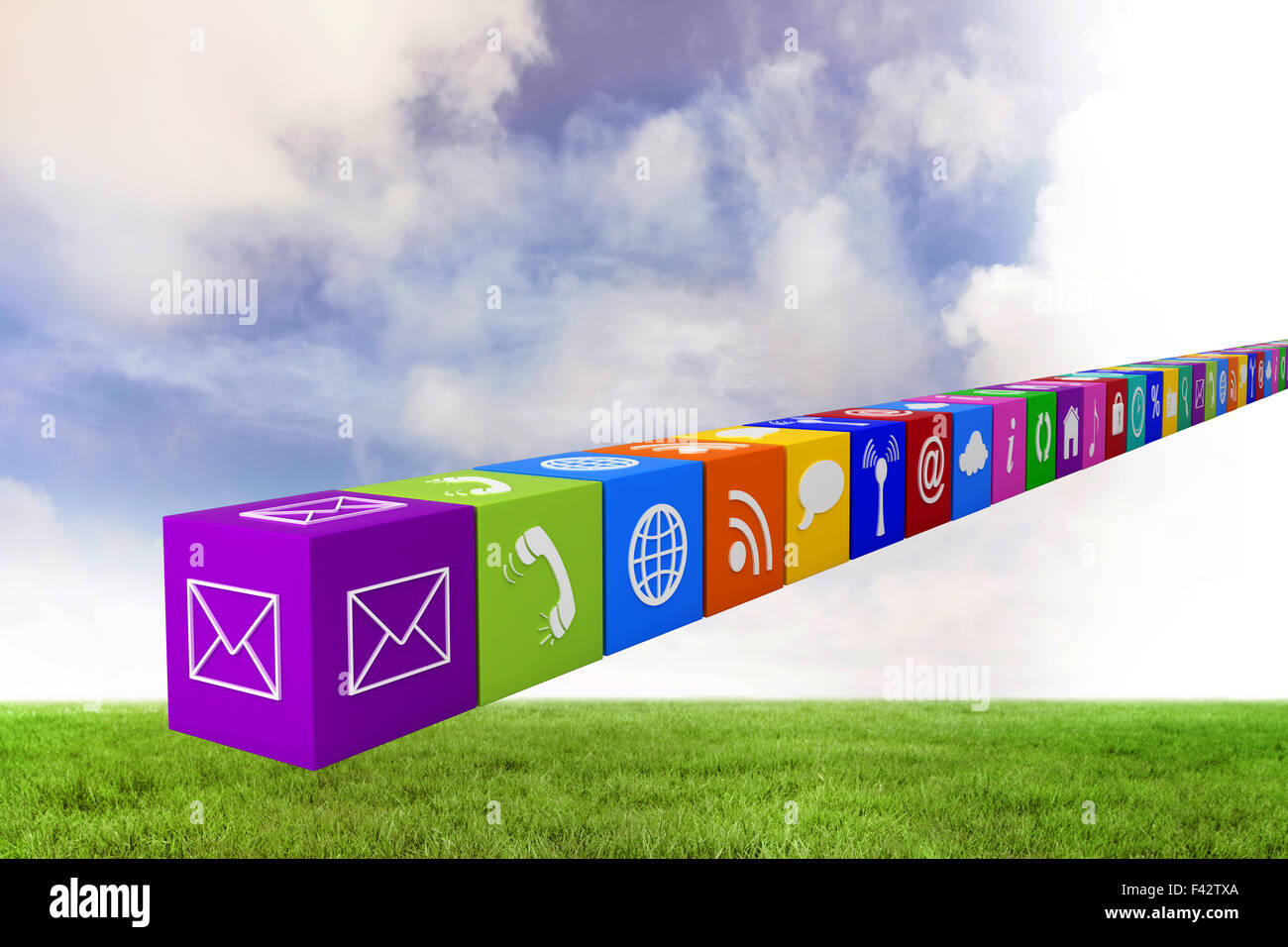 Composite image of row of apps Stock Photo - Alamy