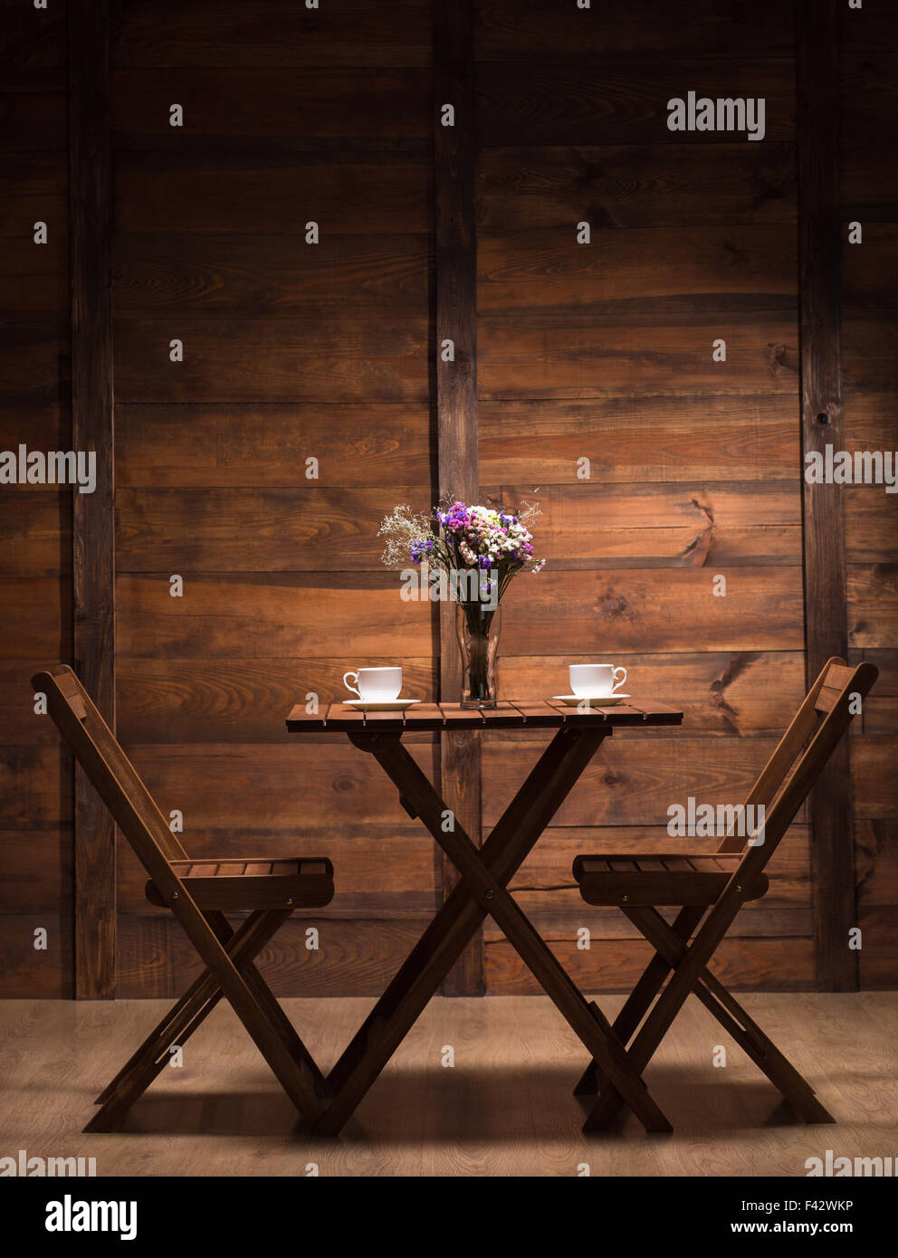 Beautiful interior represented with wooden things Stock Photo - Alamy