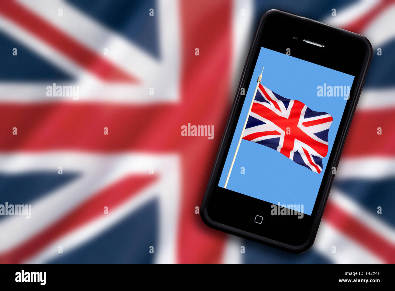 The national flag of Great Britain - with the flag on a smartphone ...