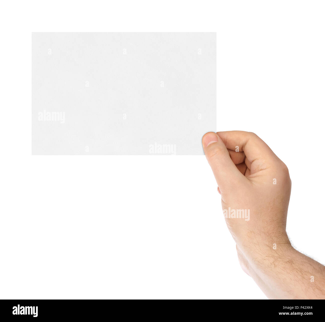 Blank paper card in hand Stock Photo - Alamy