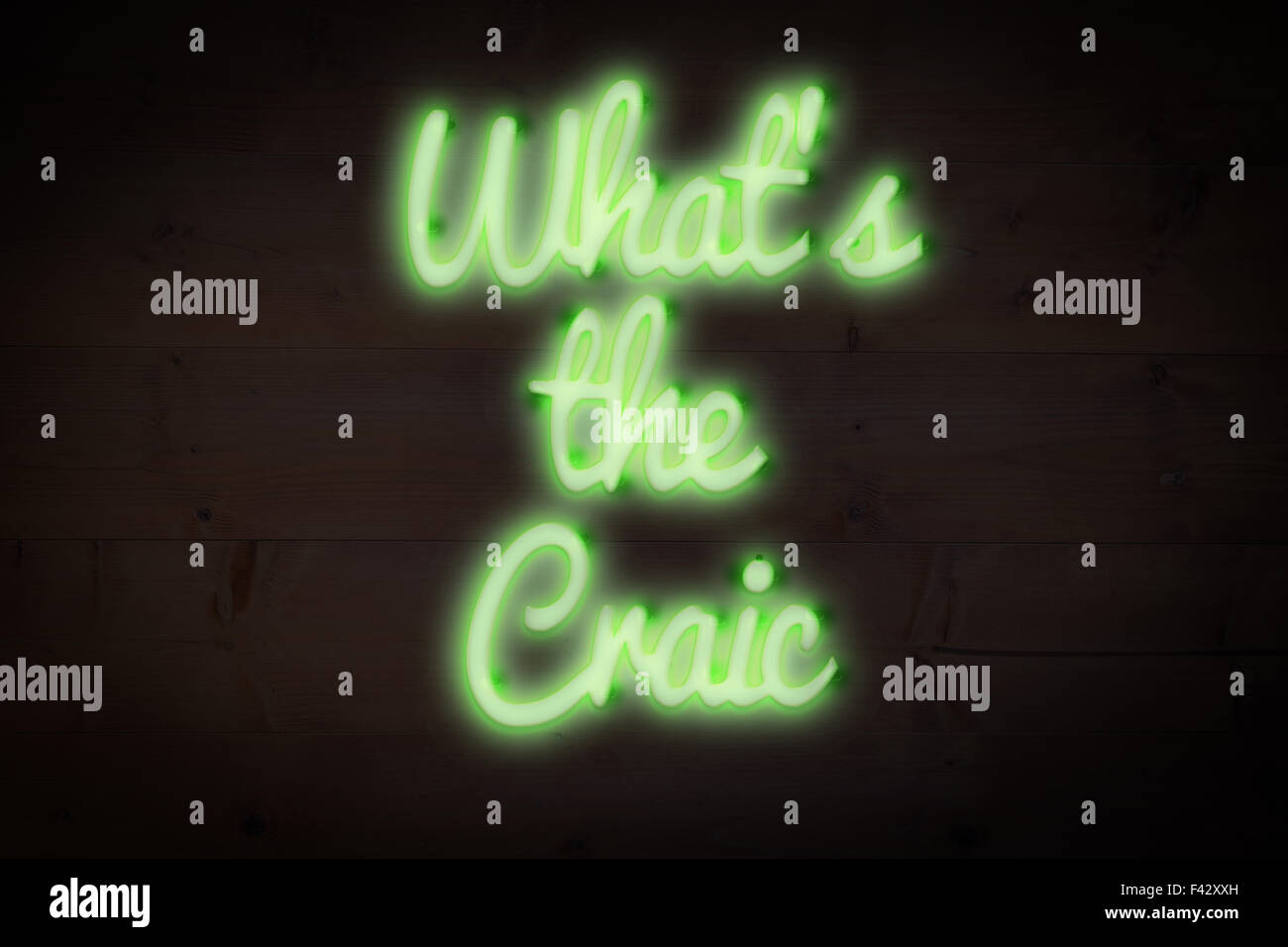 Composite image of whats the craic sign Stock Photo - Alamy