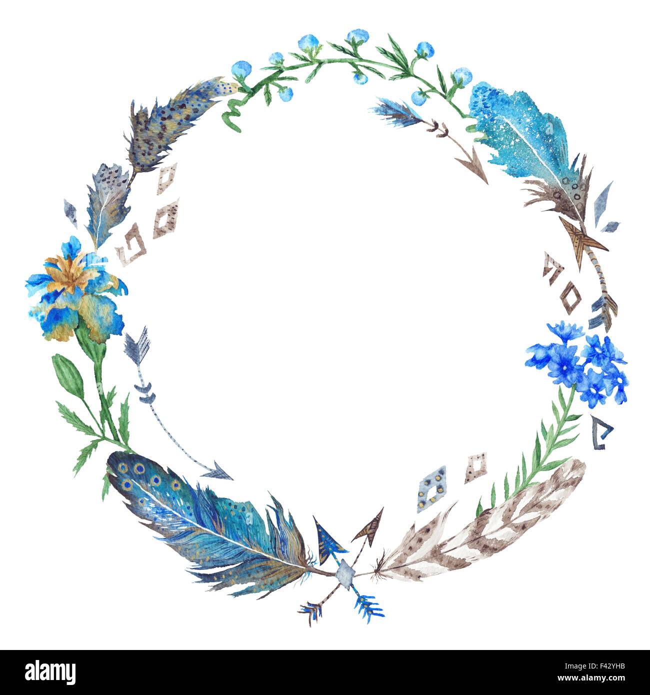 Tribal circle frame in wild and free style for wedding, event design ...