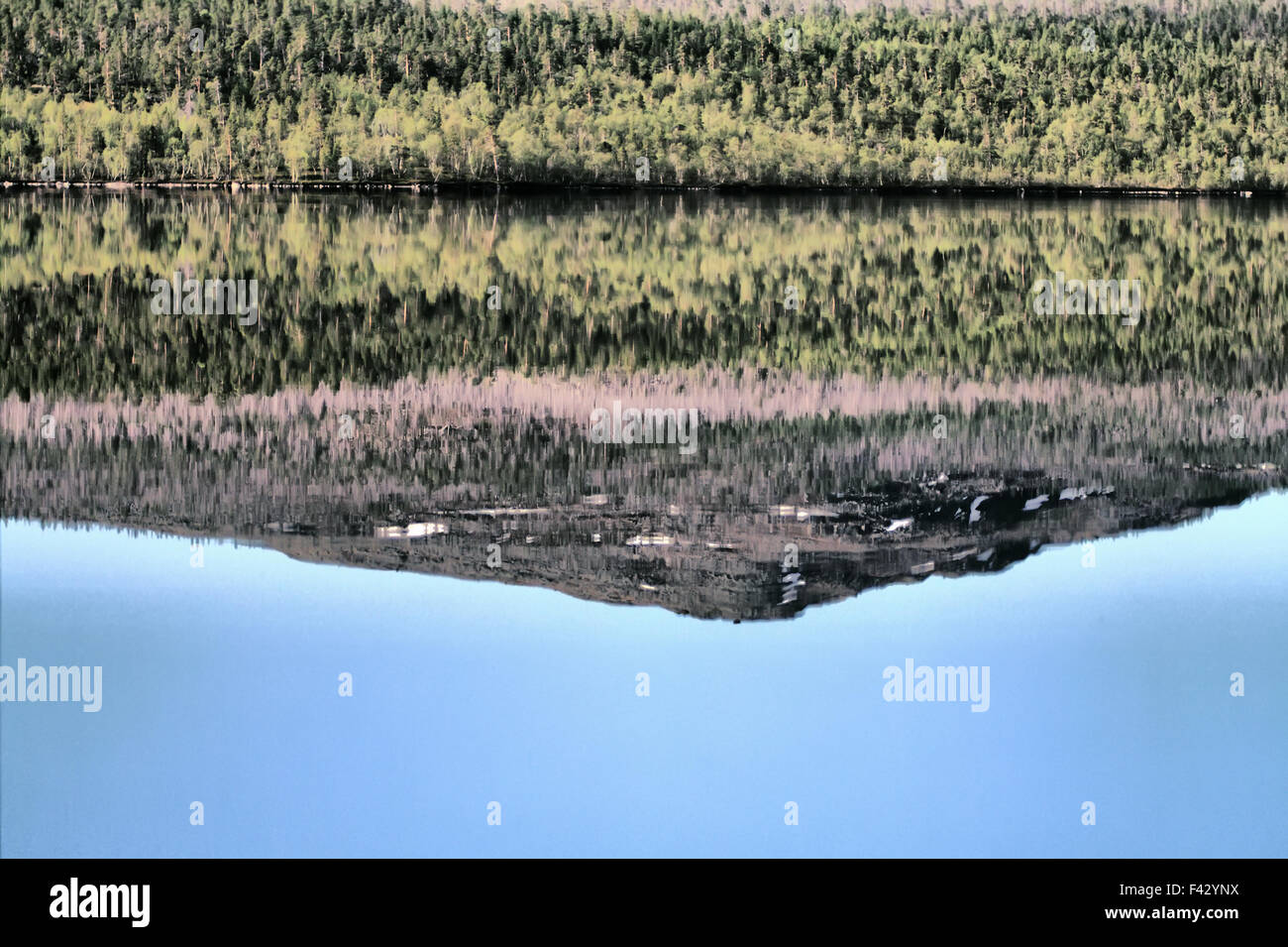 lake mountain reflection in water Stock Photo - Alamy
