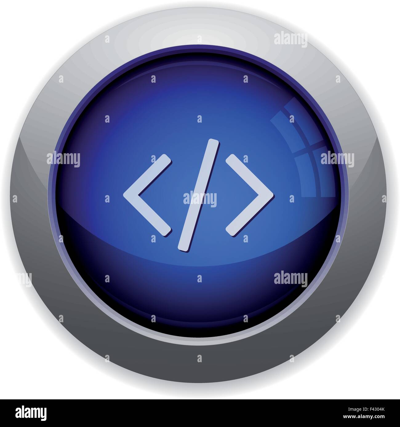 Blue glossy code web button Arranged layer structure, fully modifiable ...