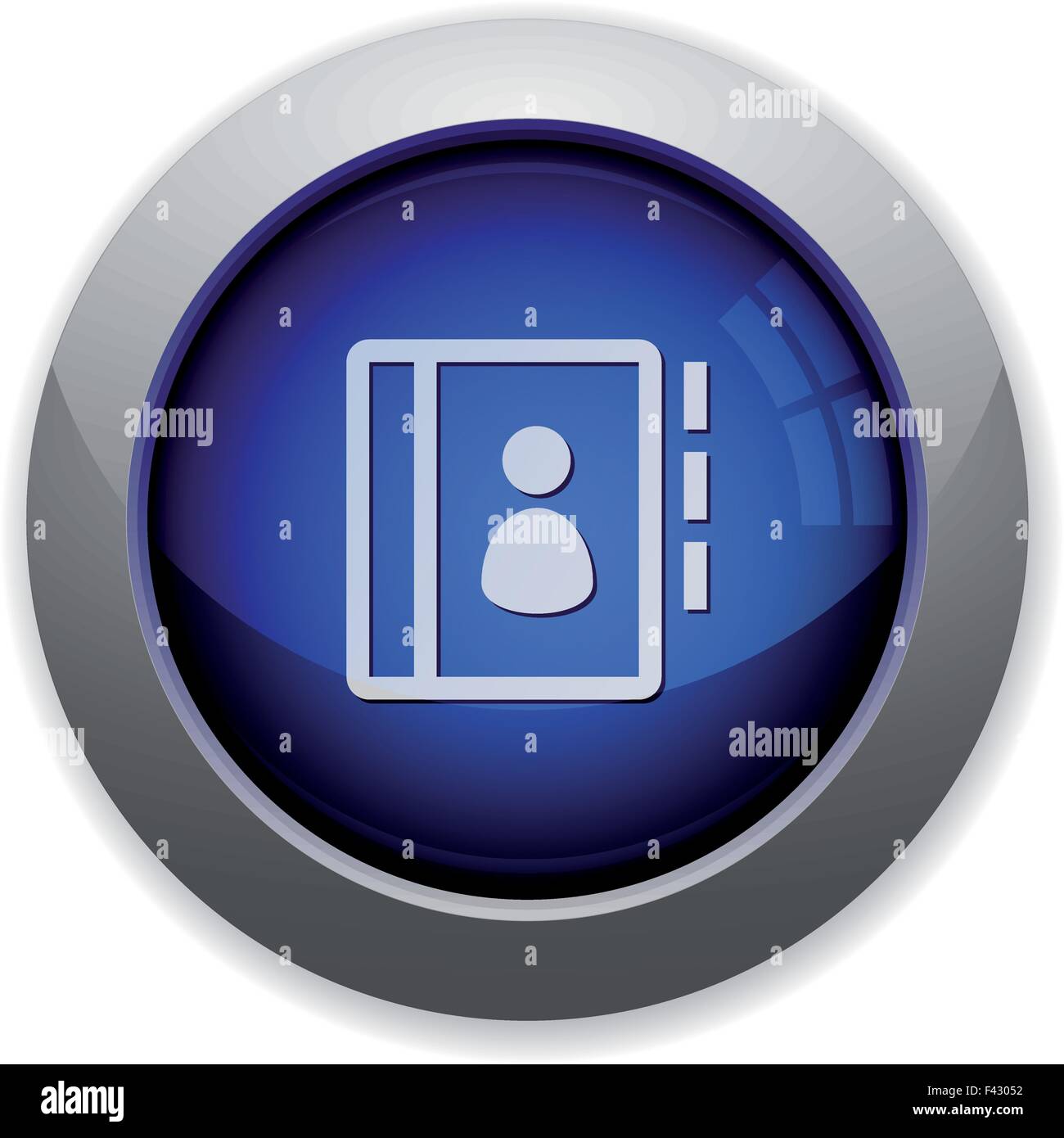 Blue glossy contacts web button Arranged layer structure, fully ...