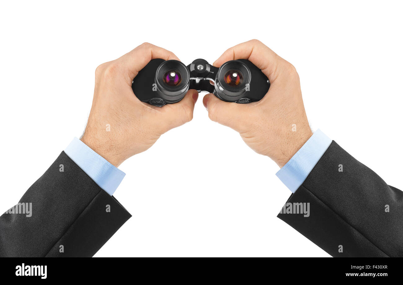 Hands with binoculars Stock Photo - Alamy
