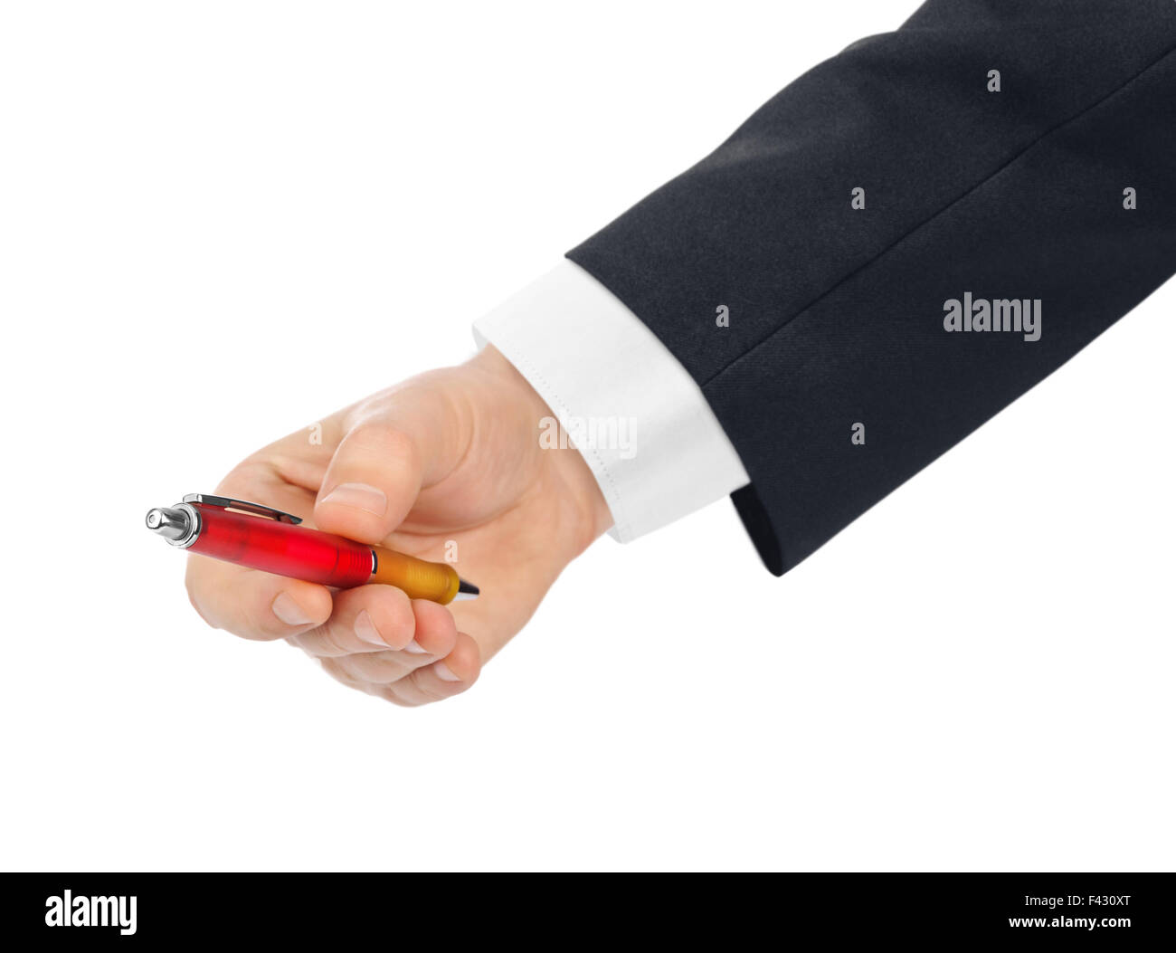 Hand giving pen Stock Photo - Alamy