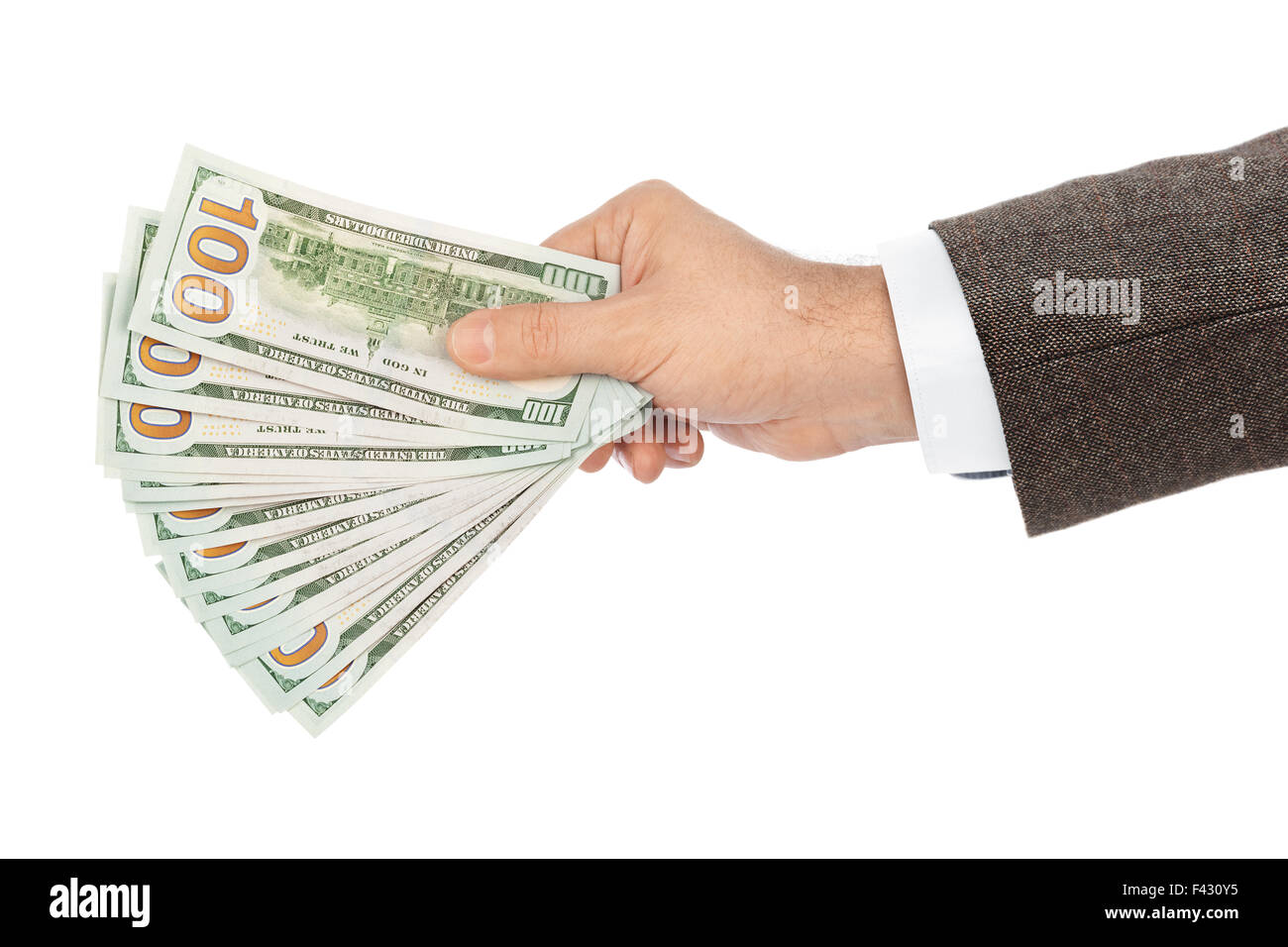 Hand with money Stock Photo - Alamy