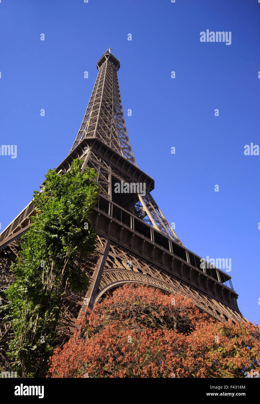 Eiffel tower paris angled hi-res stock photography and images - Alamy