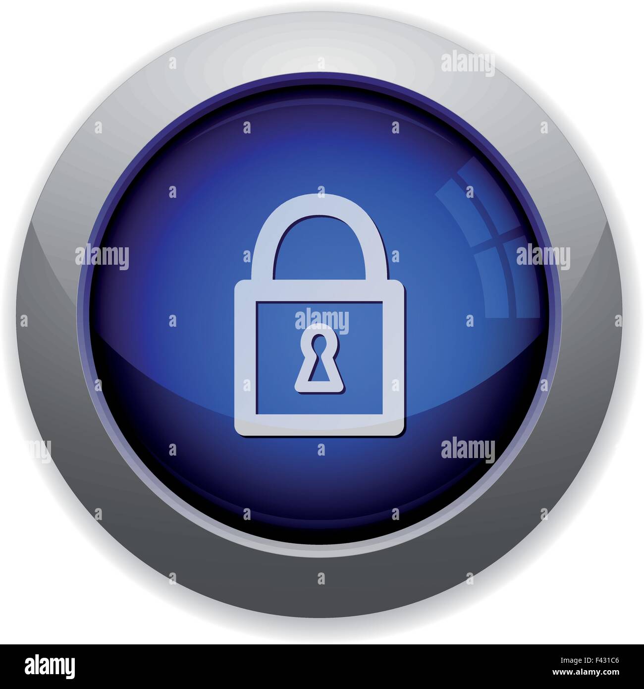 Lock icon blue glass Stock Vector Images - Alamy