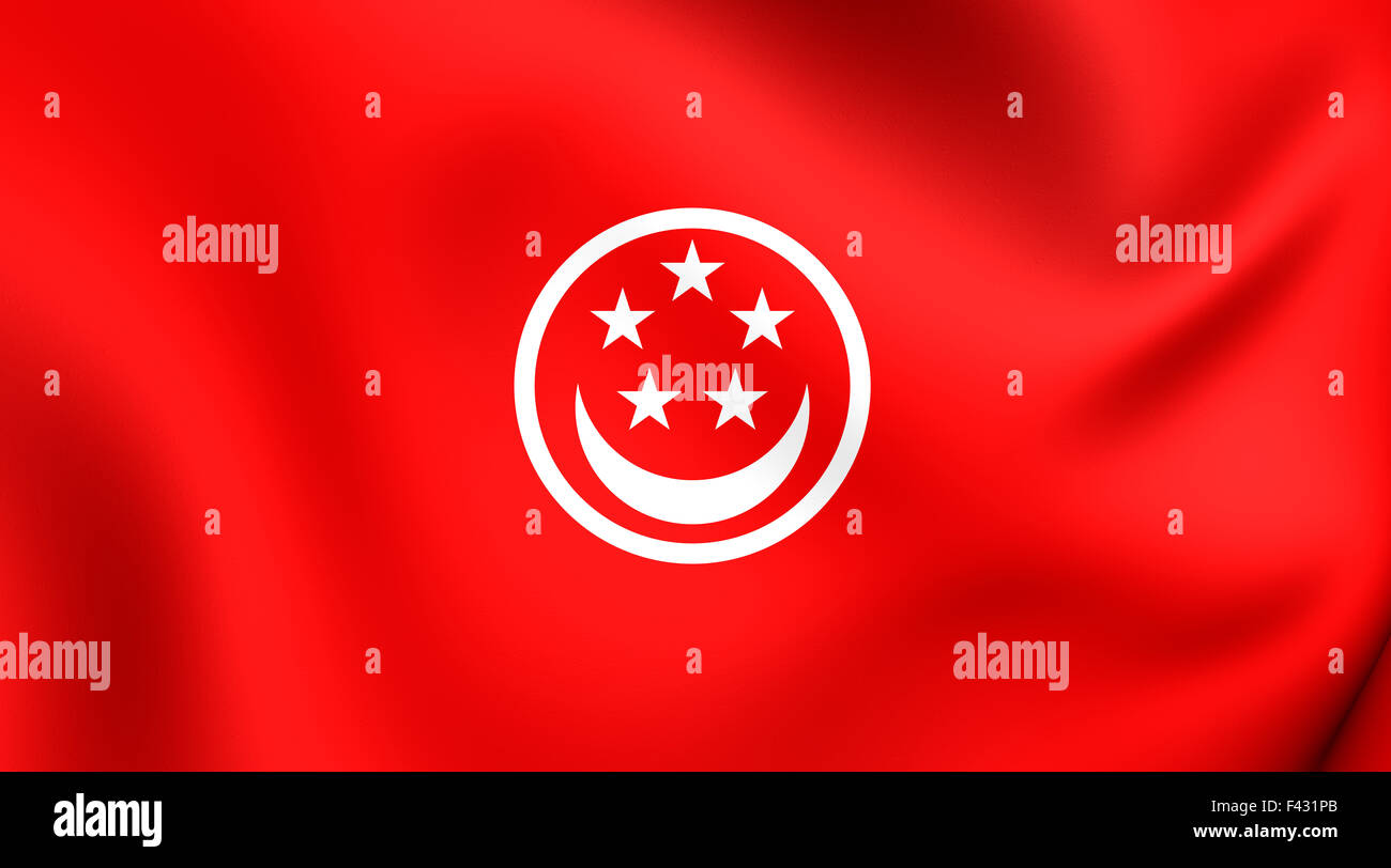 Civil Ensign of Singapore. Close Up Stock Photo - Alamy