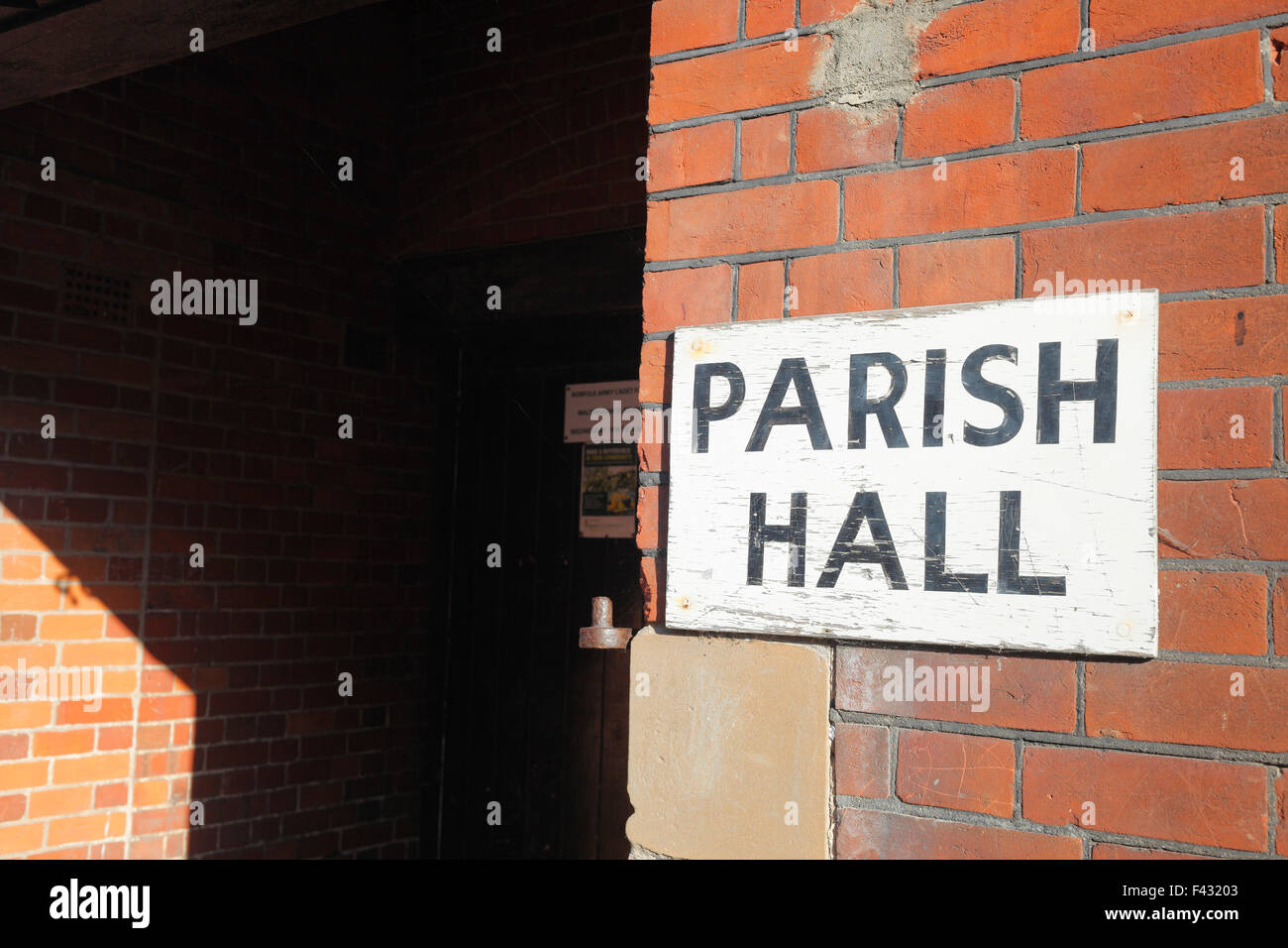 Parish Hall sign at Little Walsingham in Norfolk, UK Stock Photo - Alamy