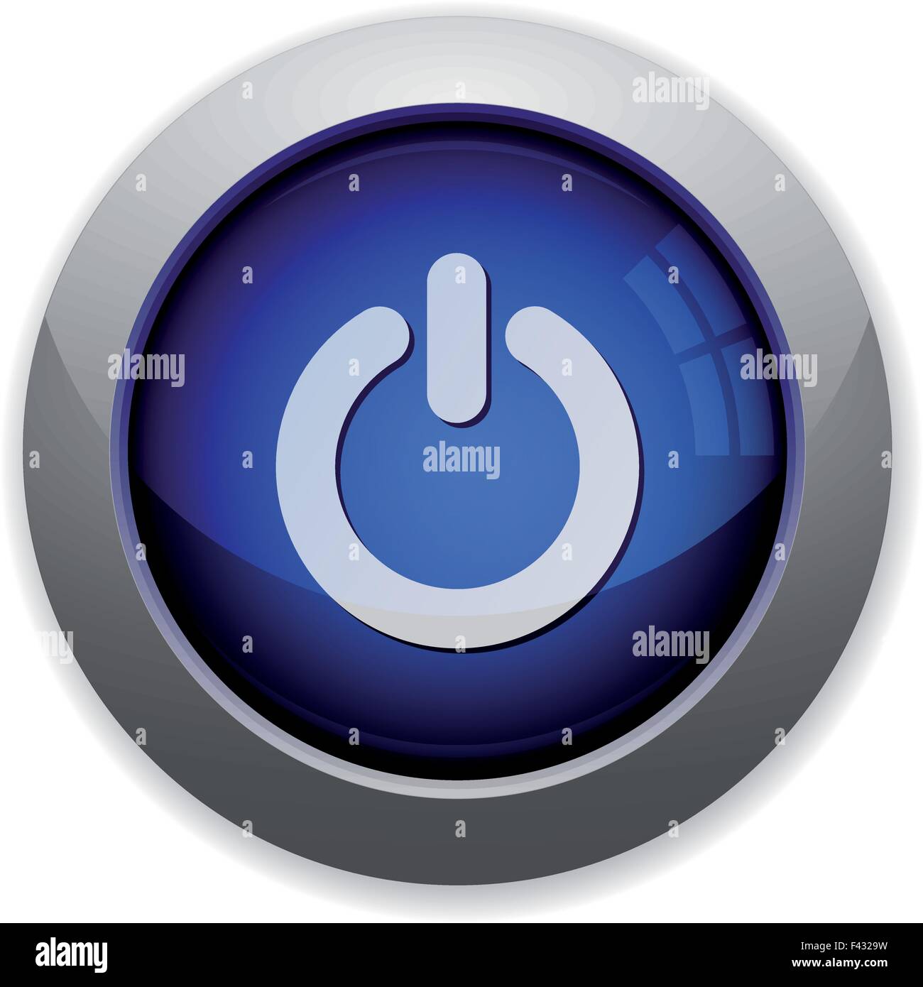 Blue glossy power off web button Stock Vector Image & Art - Alamy