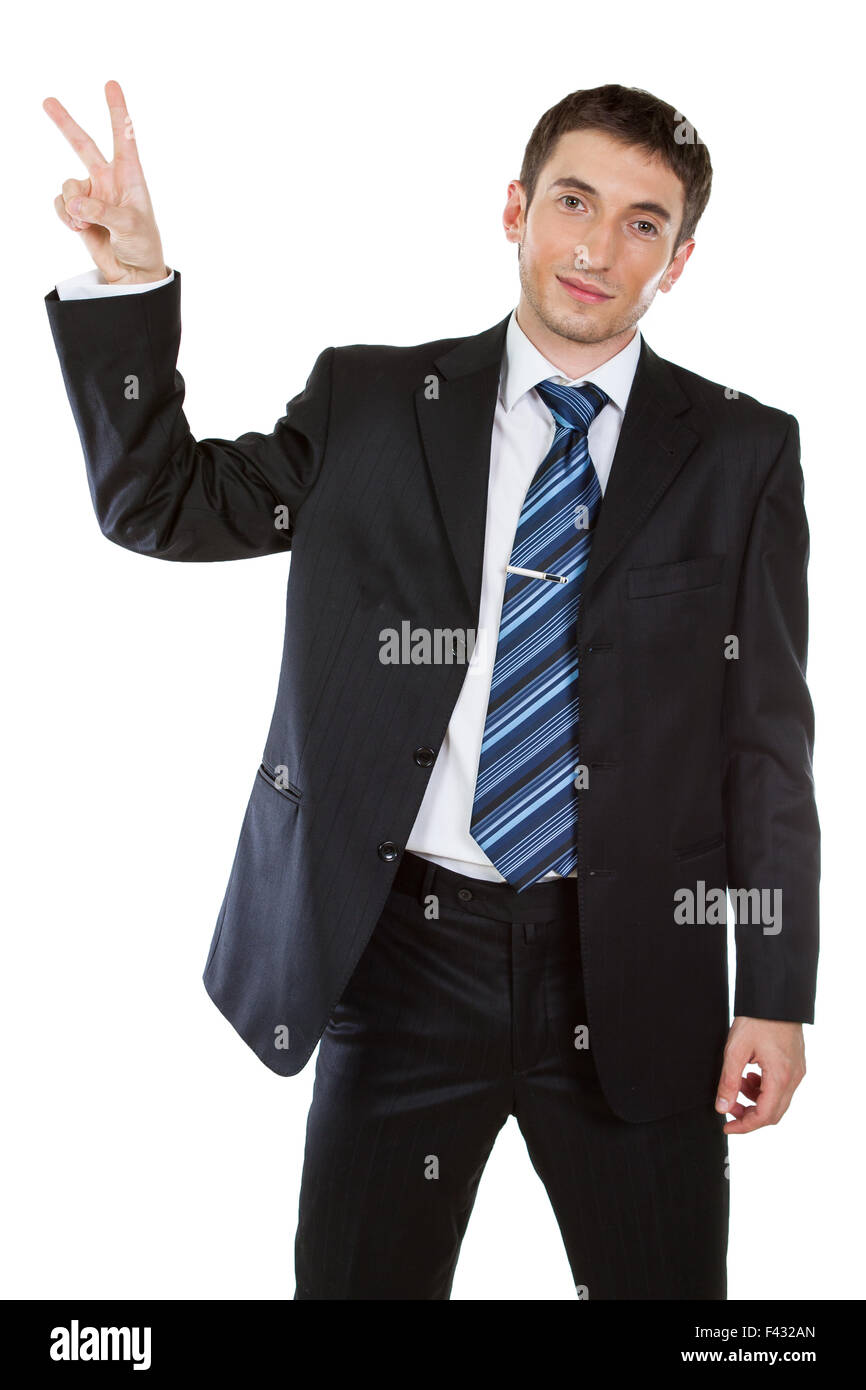 Businessman showing gesture Stock Photo - Alamy