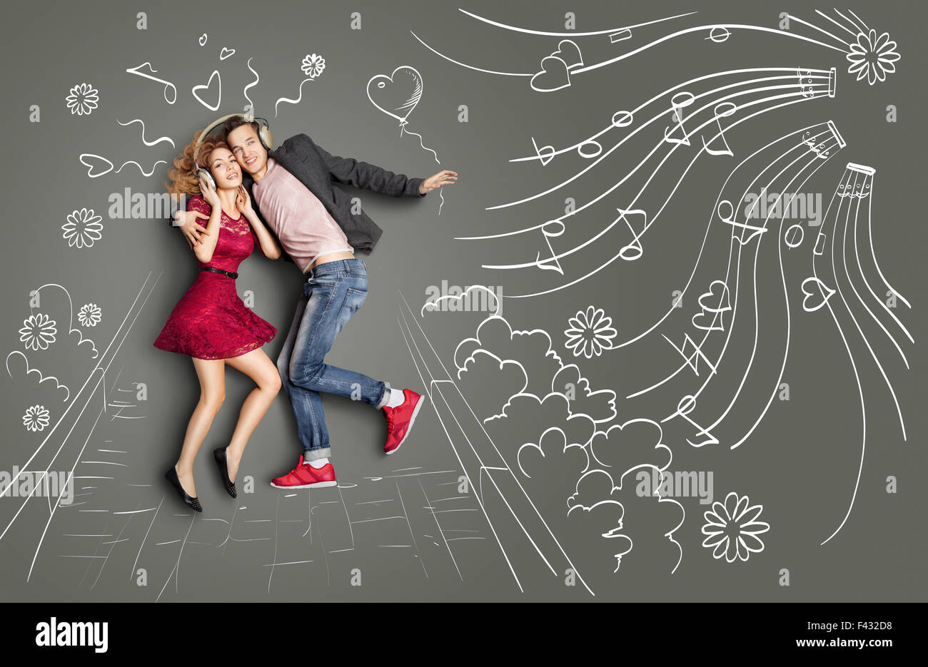 Walk with music Stock Photo - Alamy