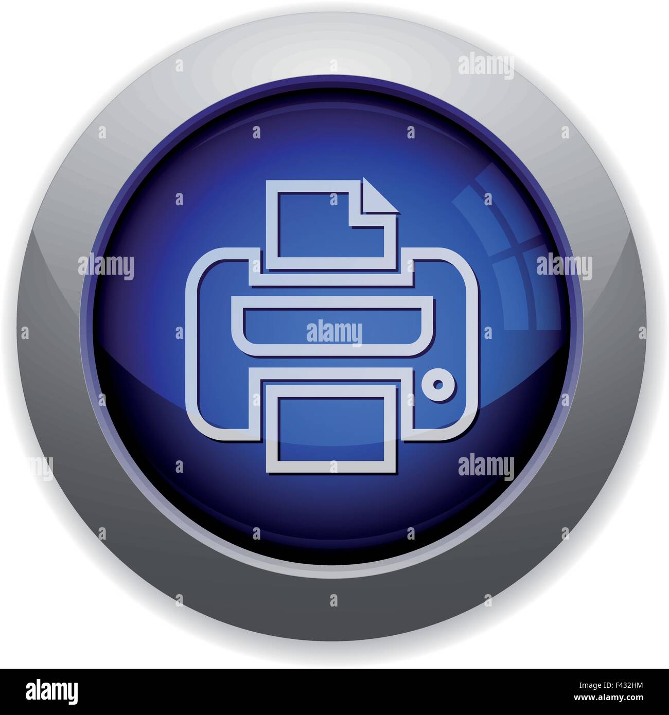Blue glossy print web button Stock Vector Image & Art - Alamy