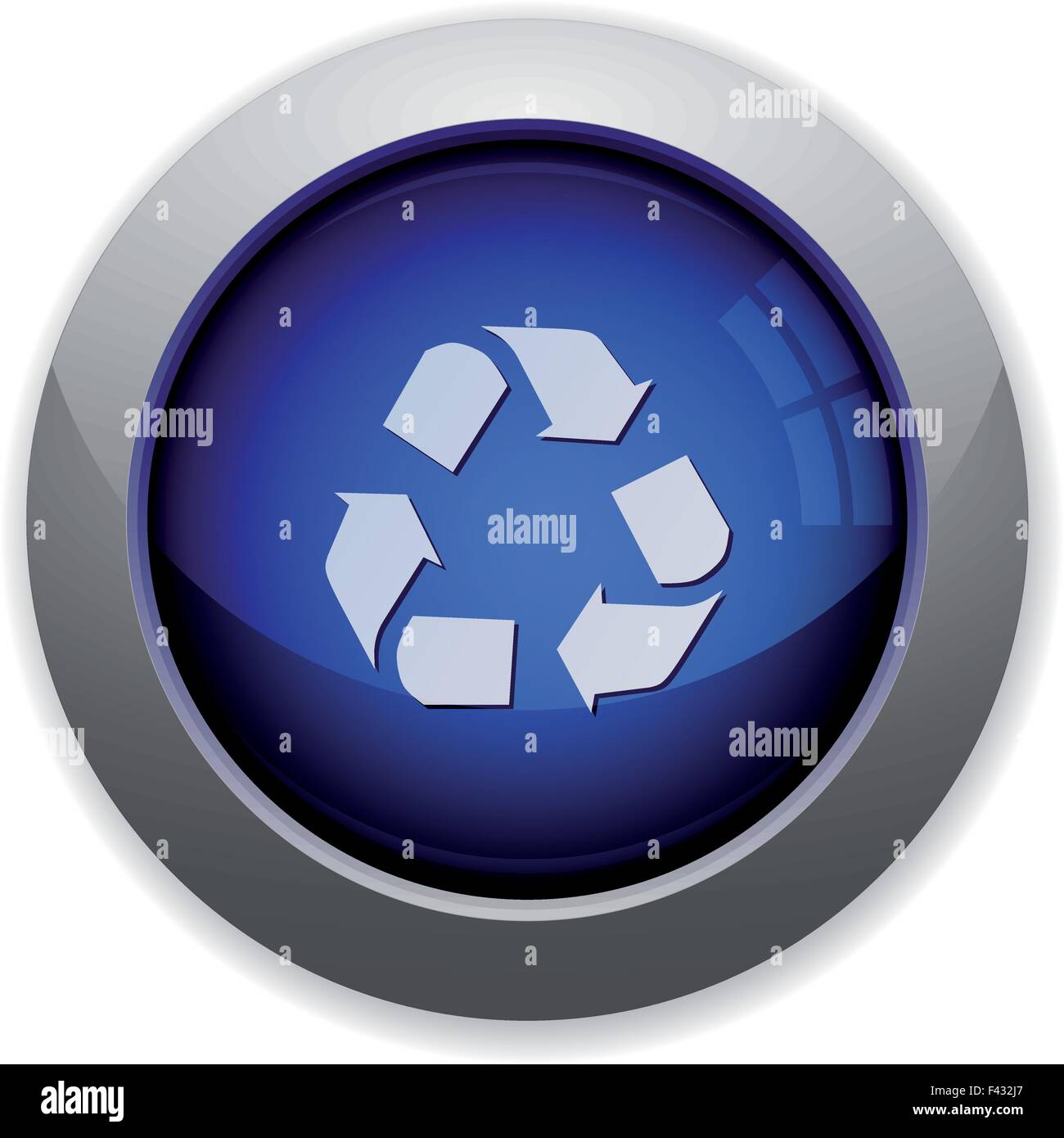 Blue glossy recycle web button Stock Vector Image & Art - Alamy