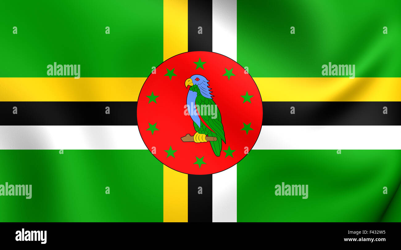 Flag of Dominica. Close Up Stock Photo - Alamy