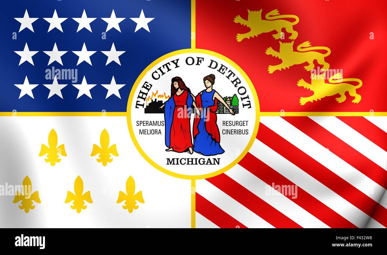 Detroit flag hi-res stock photography and images - Alamy