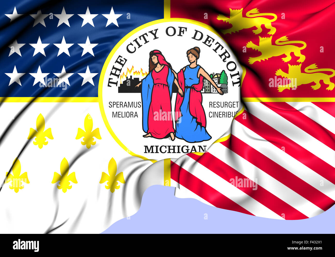 Flag of Detroit Stock Photo - Alamy