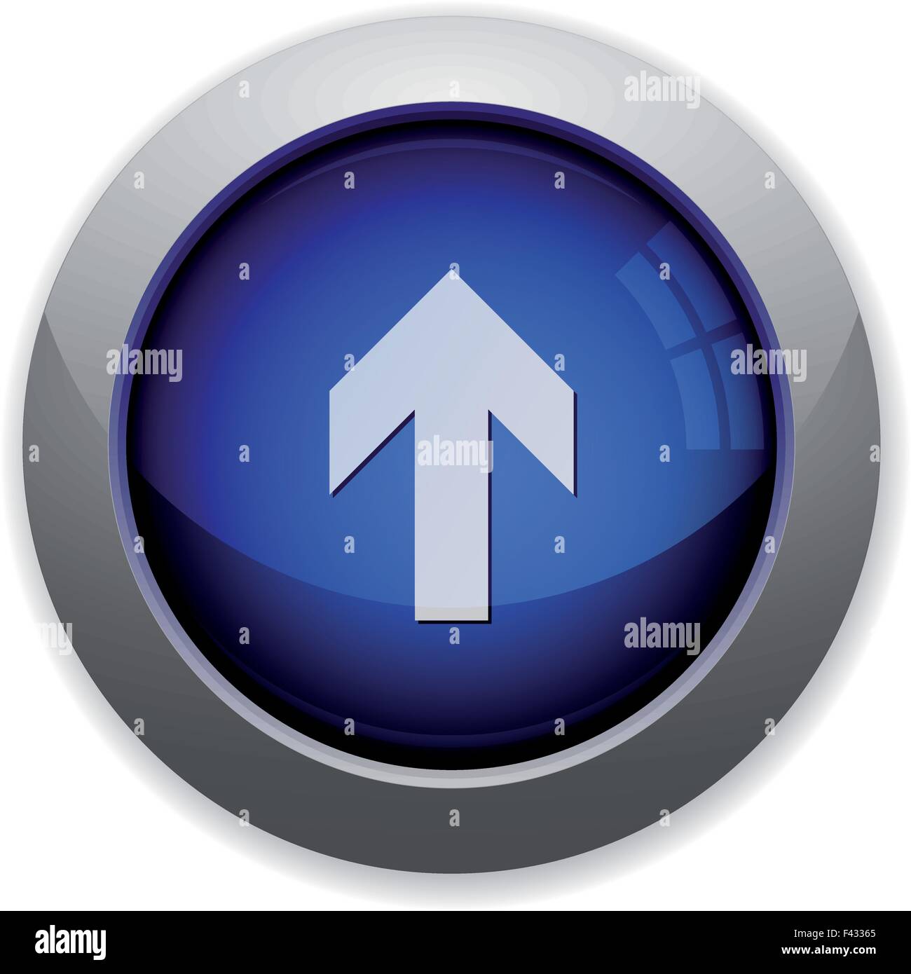 Blue glossy up arrow web button Stock Vector Image & Art - Alamy
