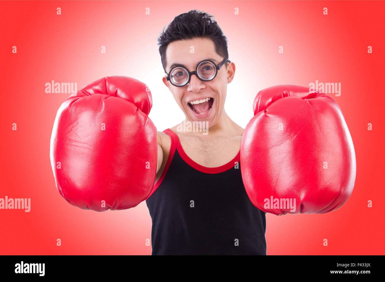 Funny boxer isolated on the white background Stock Photo - Alamy