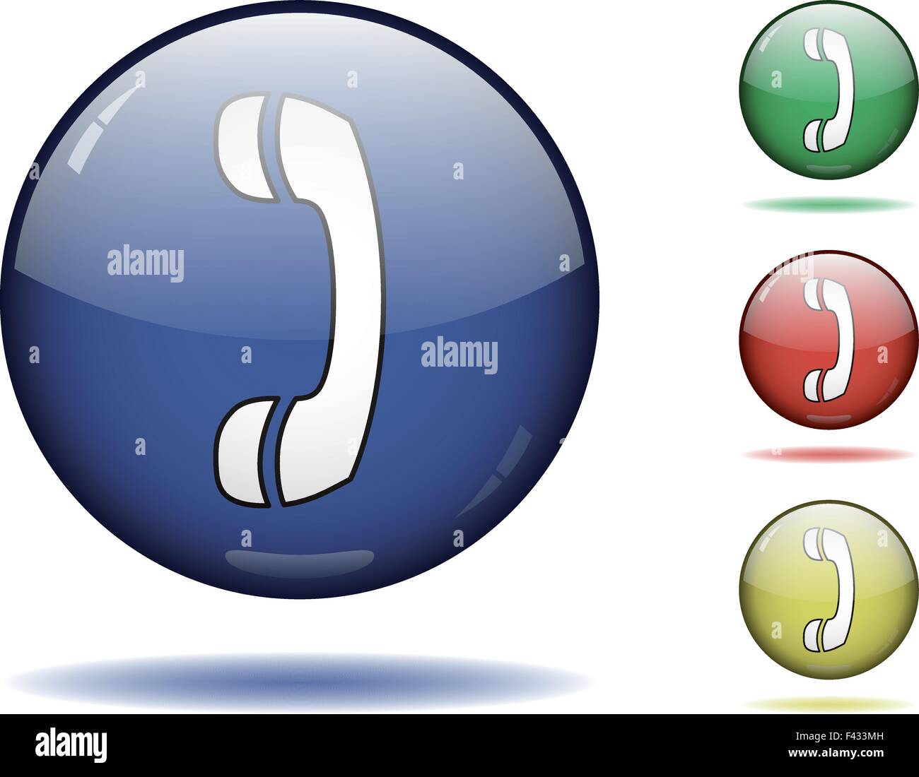 Glossy sphere icon set of call. Vector saved in EPS10 Stock Vector ...