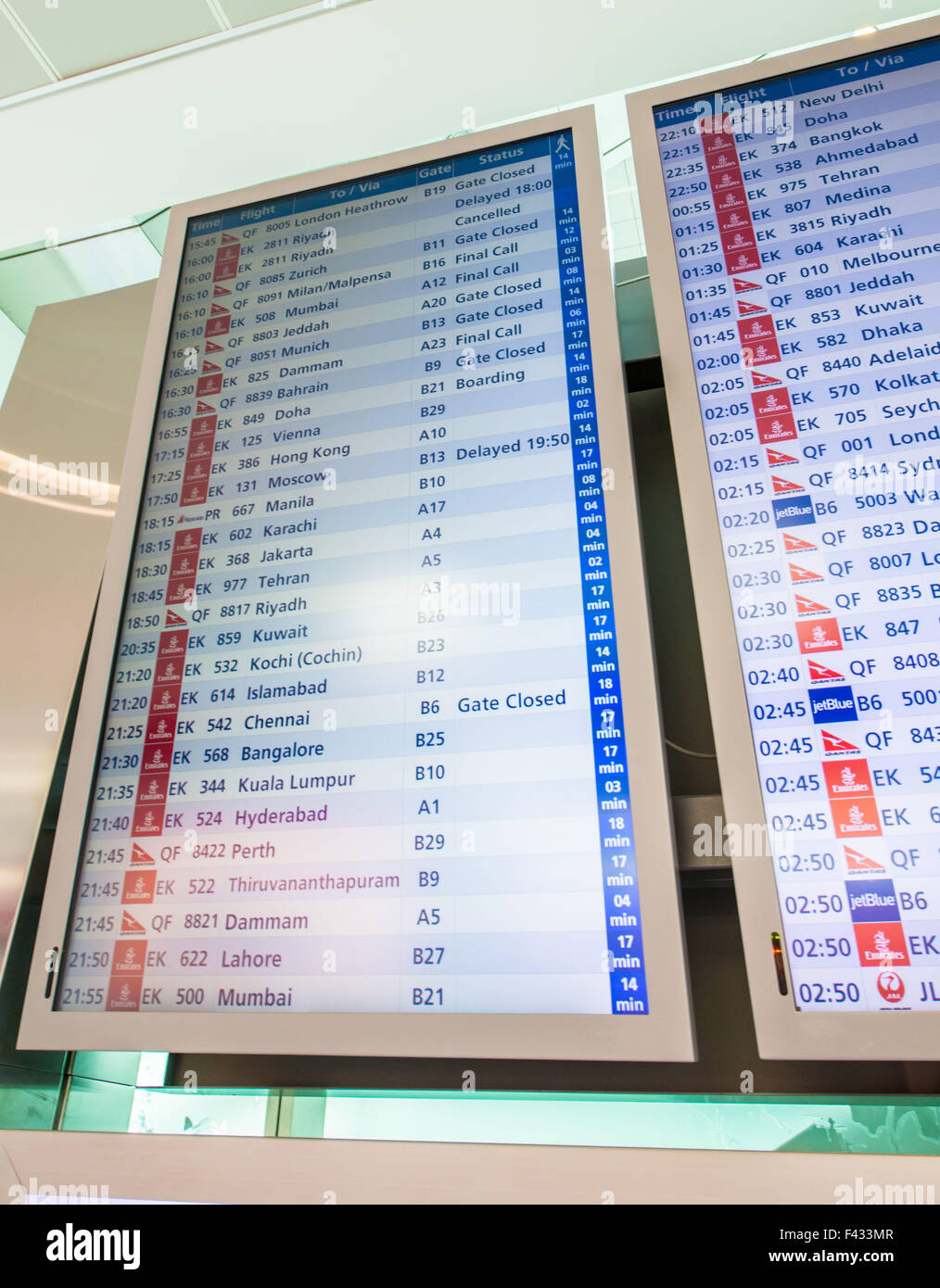 Airplane arrivals chart hi-res stock photography and images - Alamy
