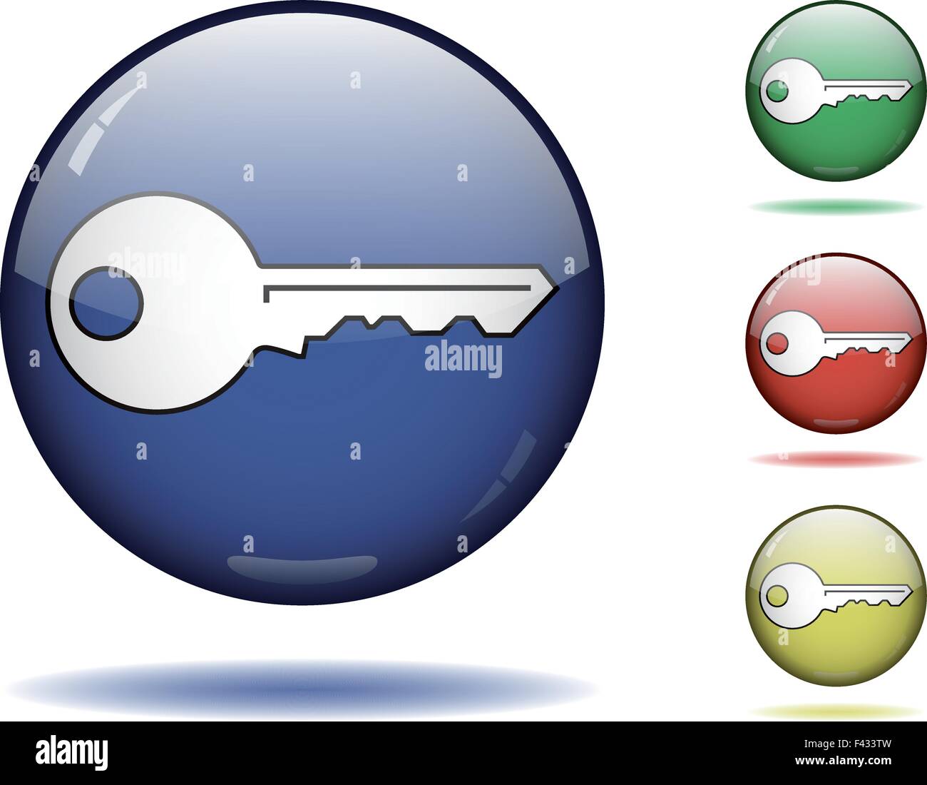 Glossy sphere icon set of key. Vector saved in EPS10 Stock Vector Image ...