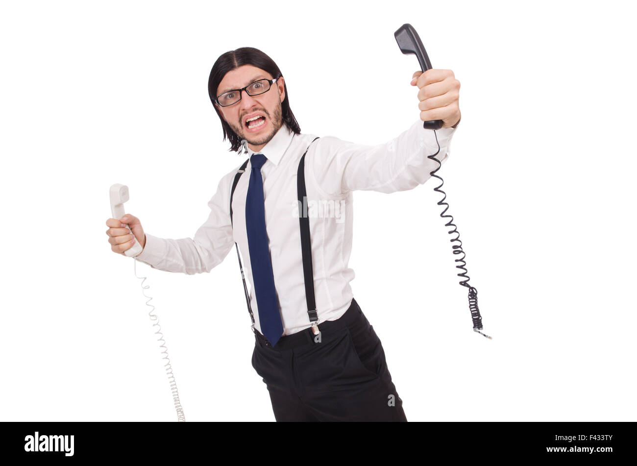 Businessman isolated on white Stock Photo - Alamy