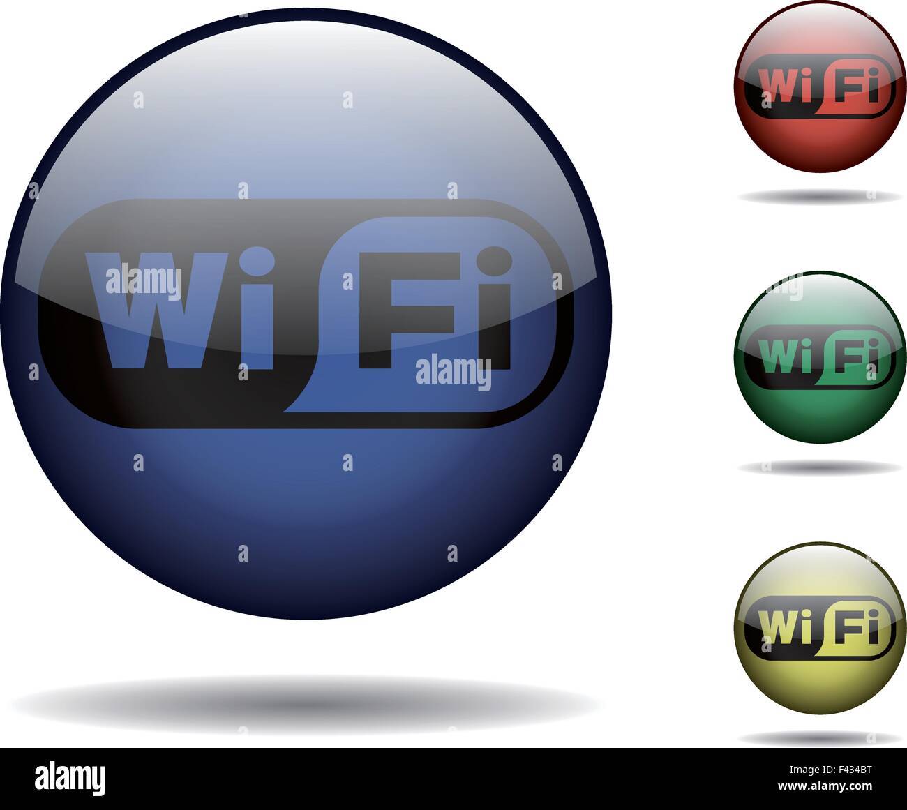 Wi-fi vector logo in different colors on isolated white background ...