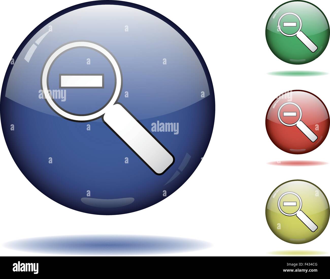 Glossy sphere icon set of zoom out. Vector saved in EPS10 Stock Vector ...