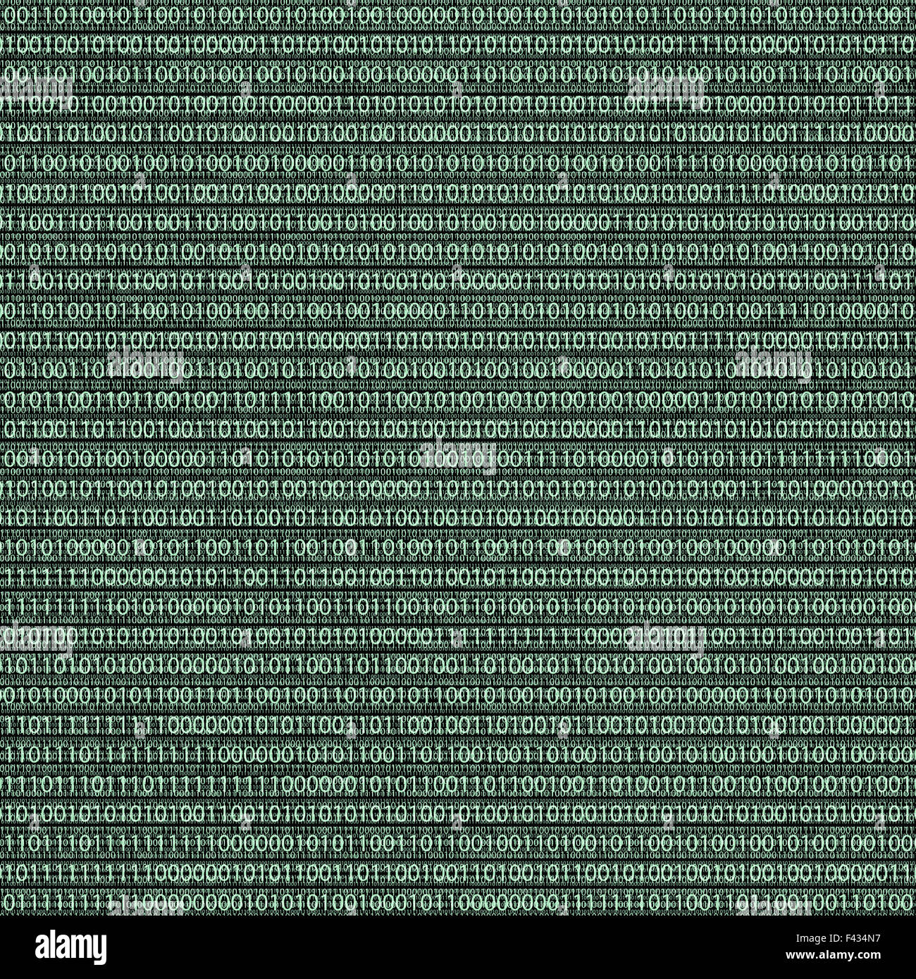 Seamless green background made of binary code displayed on horizontal ...