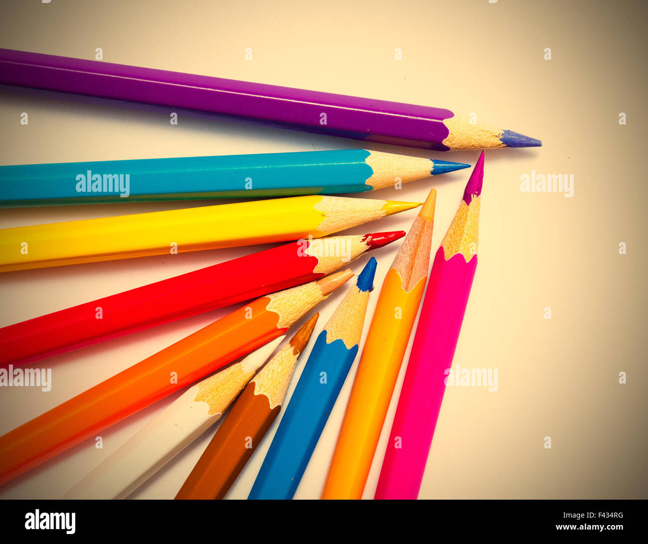 pencils on white background Stock Photo - Alamy