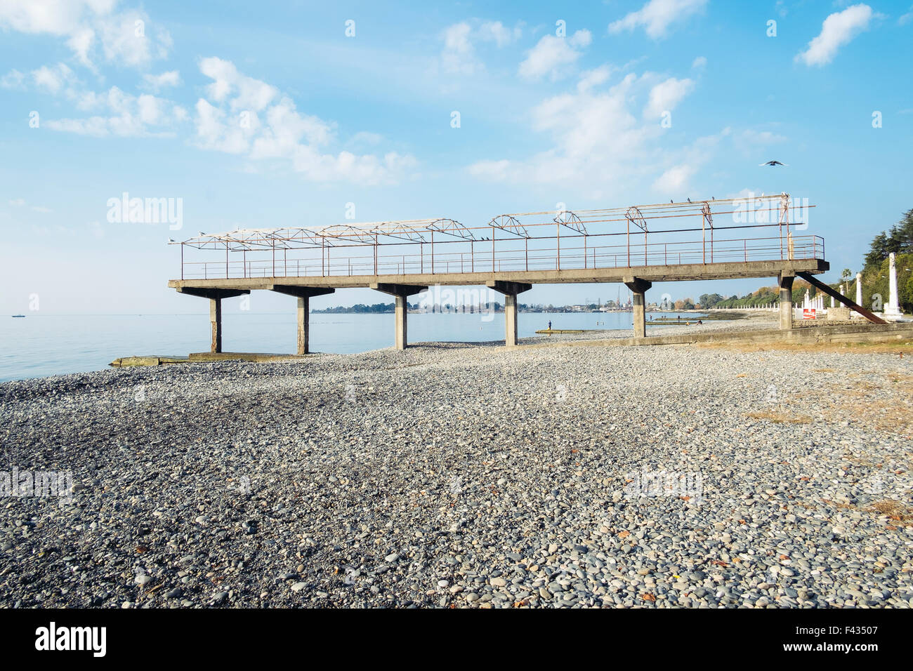 The black sea beach front in Sukhumi, Abkhazia Stock Photo - Alamy