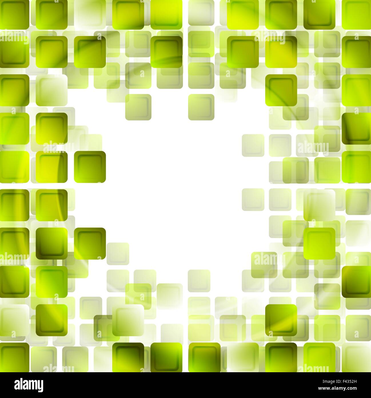 Green tech squares on white background Stock Photo - Alamy