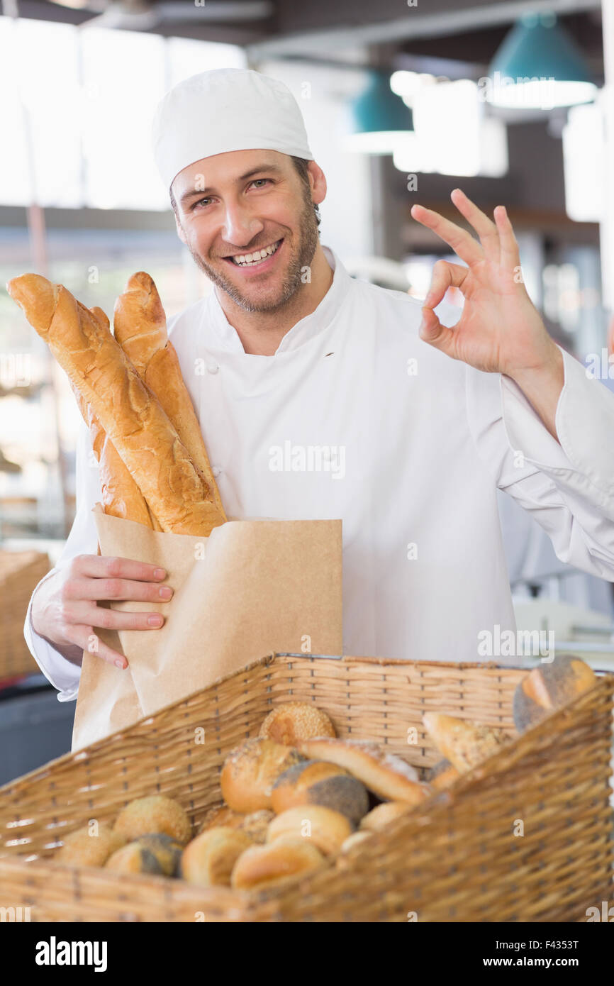 Adult man baker basket hi-res stock photography and images - Alamy