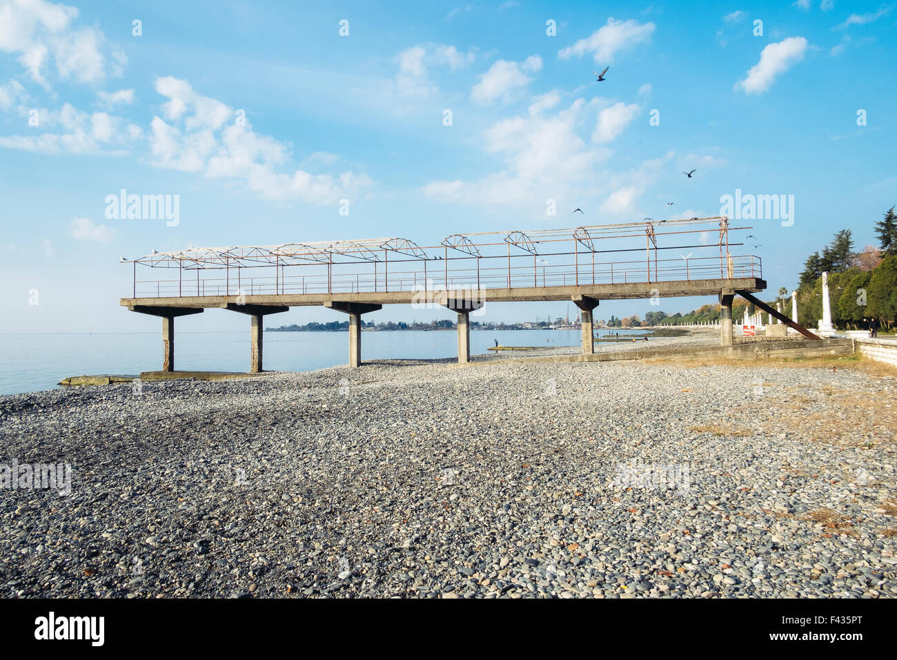 The black sea beach front in Sukhumi, Abkhazia Stock Photo - Alamy