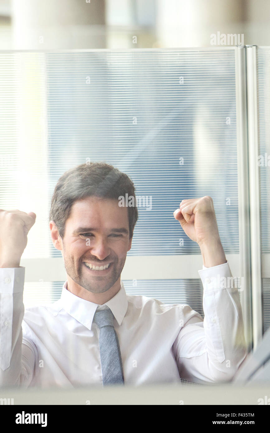 Businessman exhibiting exuberance Stock Photo - Alamy