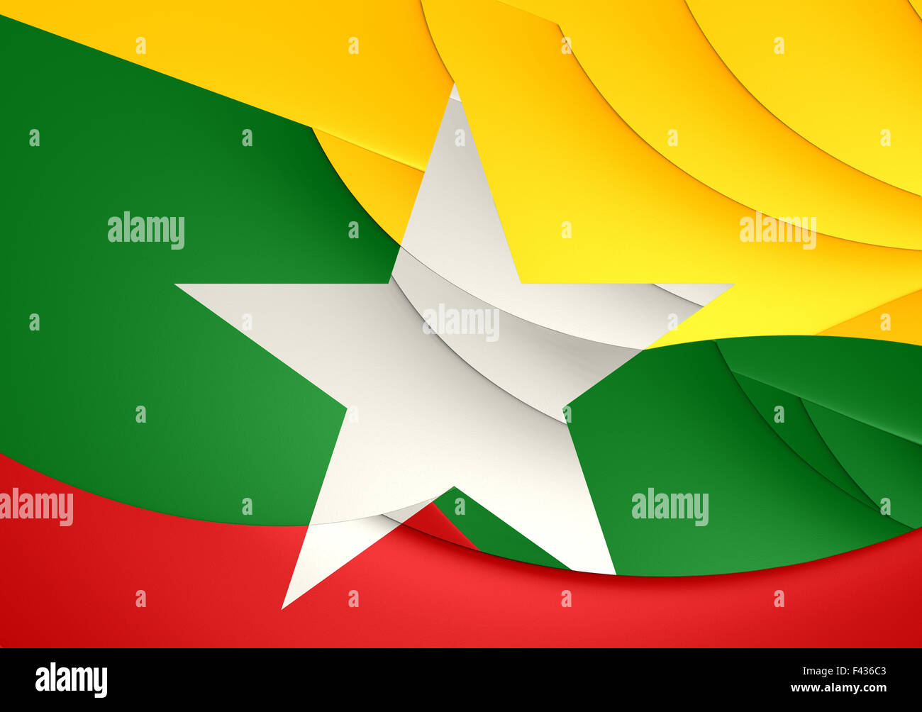 Flag of Myanmar. Close Up Stock Photo - Alamy