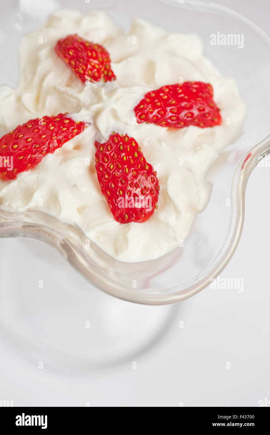 strawberry with cream Stock Photo - Alamy