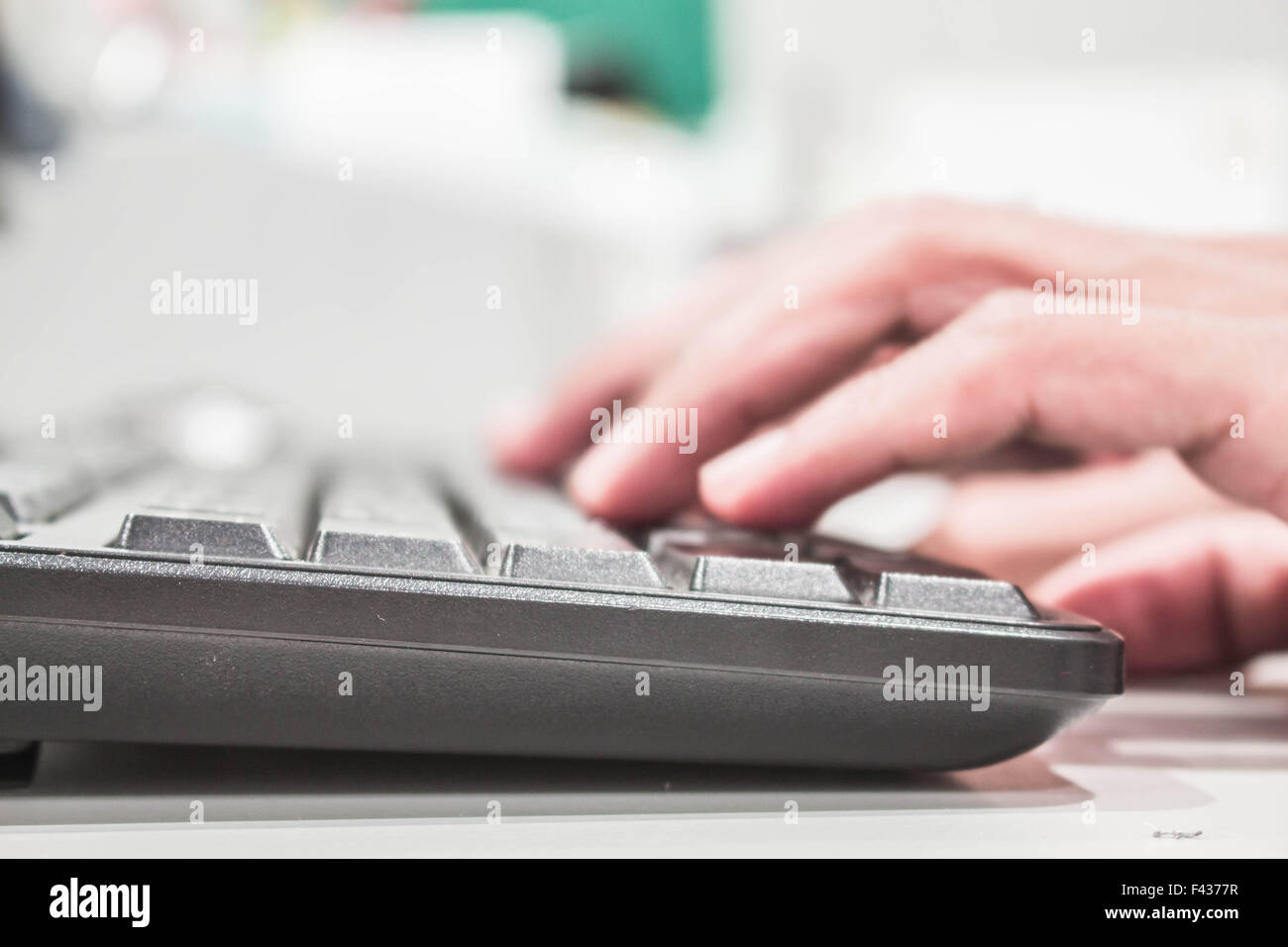Human hand touching keyboard buttons hi-res stock photography and ...
