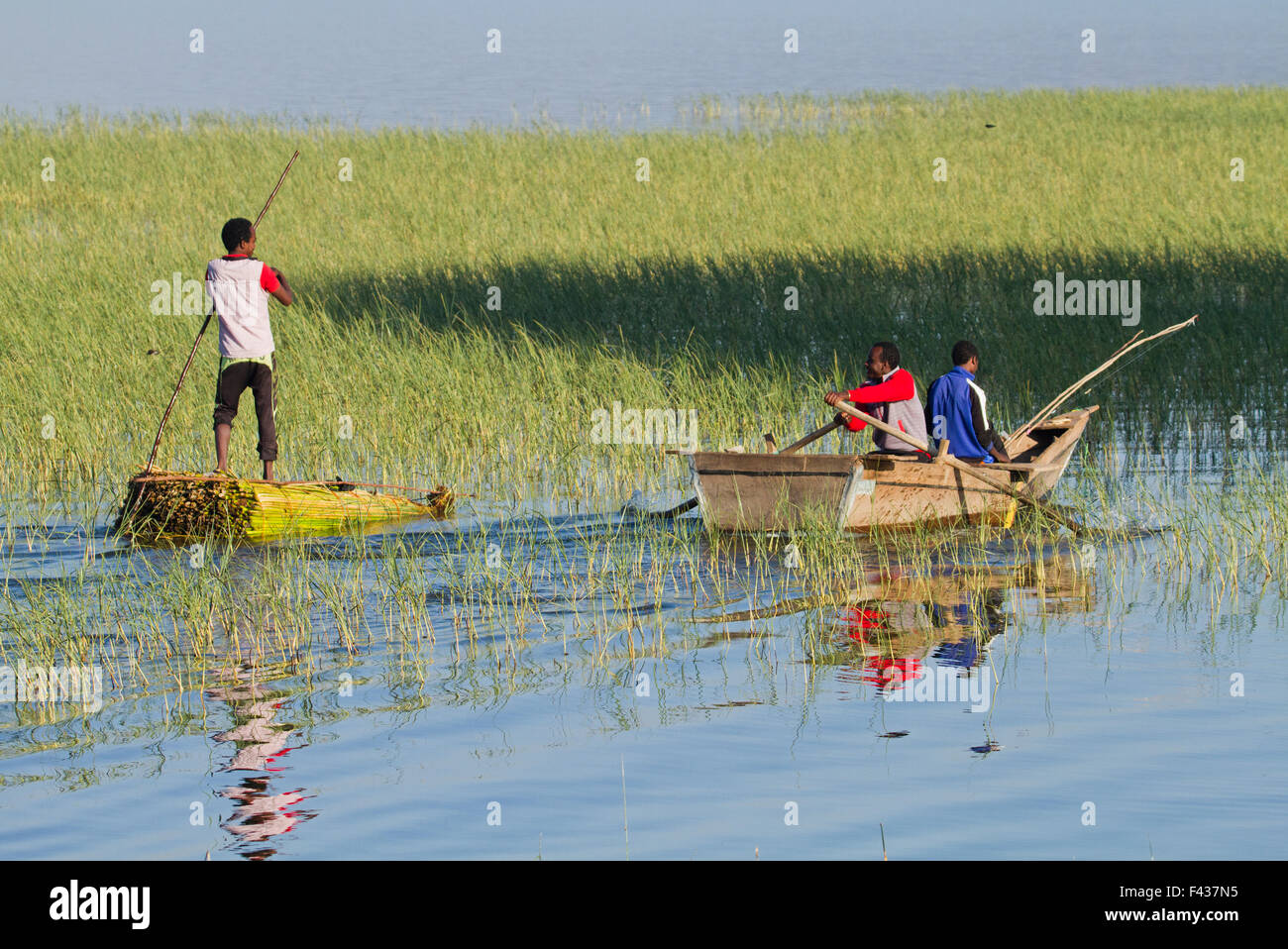Africa, Ethiopia, Children fish in the river Stock Photo - Alamy