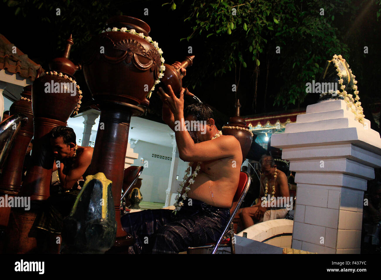 Kulonprogo, Indonesia. 13th Oct, 2015. Residents doing ritual ...