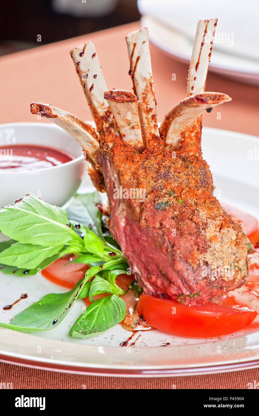 roasted lamb rib Stock Photo - Alamy