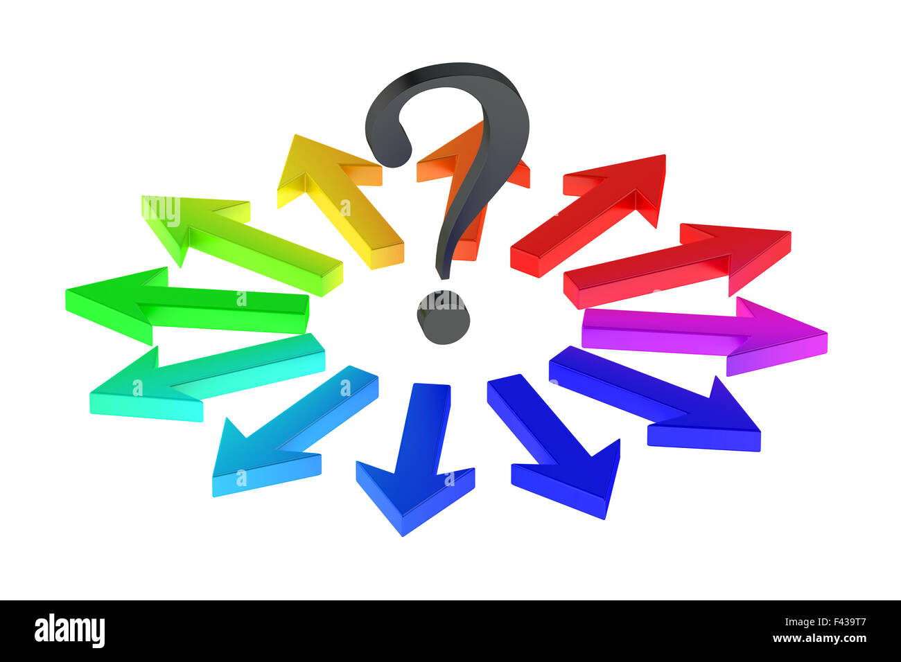 Choice concept with questions mark isolated on white background Stock ...